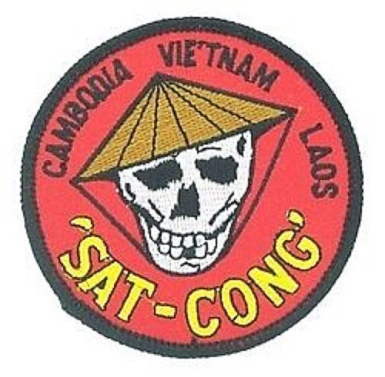 SAT CONG CAMBODIA VIETNAM LAOS WAR RED MILITARY EMBROIDERED PATCH