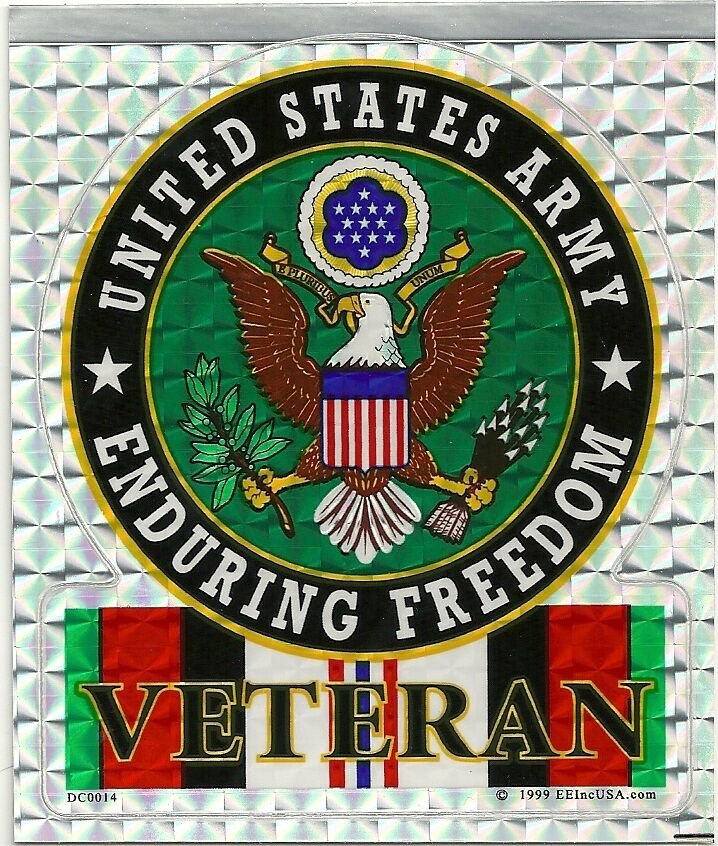 ARMY LOGO ENDURING FREEDOM VETERAN RIBBON OEF MILITARY DECAL STICKER
