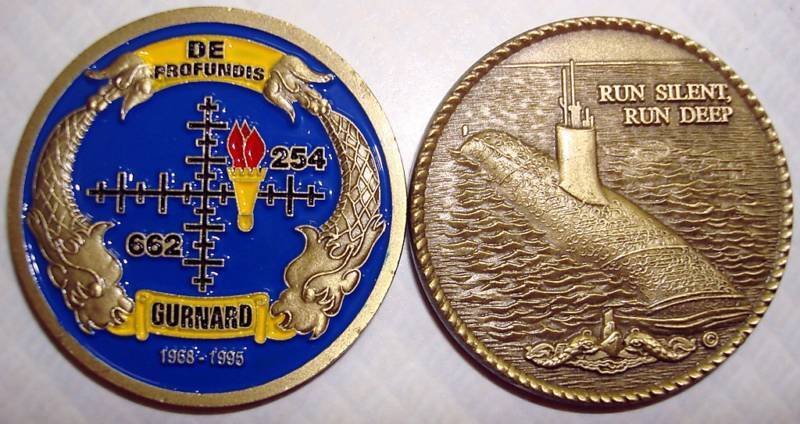 NAVY USS GURNARD SSN-662 SUBMARINE CHALLENGE COIN