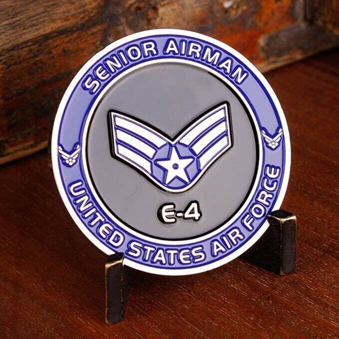 AIR FORCE SENIOR AIRMAN E-4 1.75" CHALLENGE COIN