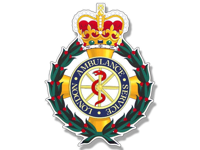 4" LONDON AMBULANCE SERVICE BADGE CREST HELMET BUMPER STICKER DECAL USA ...