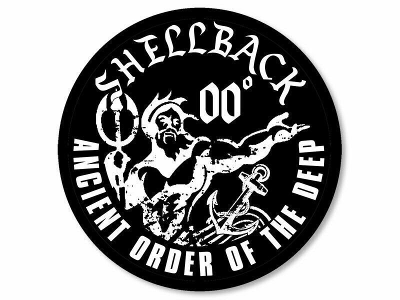 4" NAVY SHELLBACK ANCIENT ORDER OF THE DEEP BLACK STICKER DECAL USA MADE