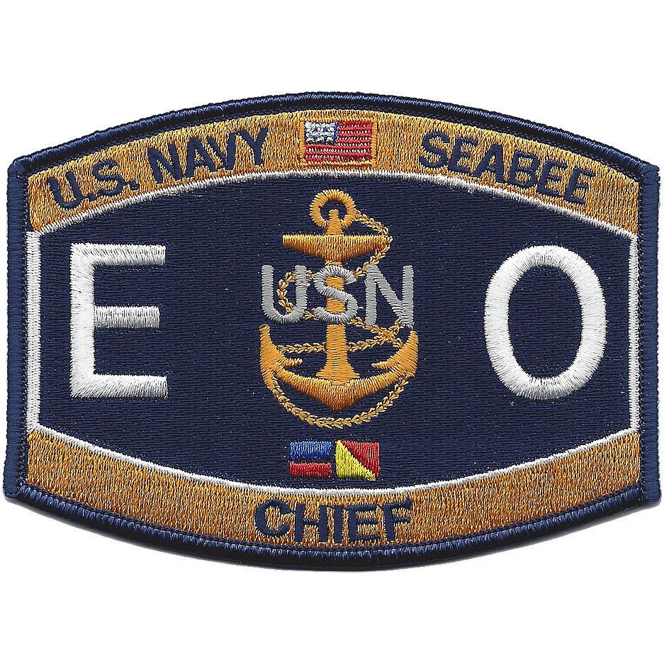 4.5" NAVY SEABEE CHIEF EO EQUIPMENT OPERATOR EMBROIDERED PATCH