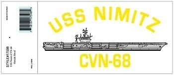 NAVY USS NIMITZ CVN-68 MILITARY WAR SHIP DECAL