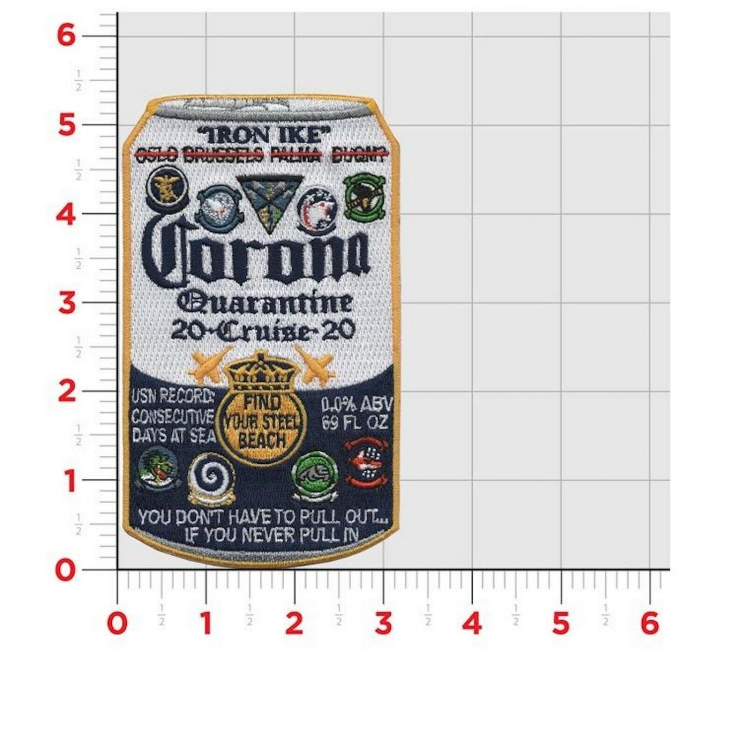 5" NAVY VFA-105 USS EISENHOWER CRUISE CORONA IRON IKE CAN EMBROIDERED PATCH