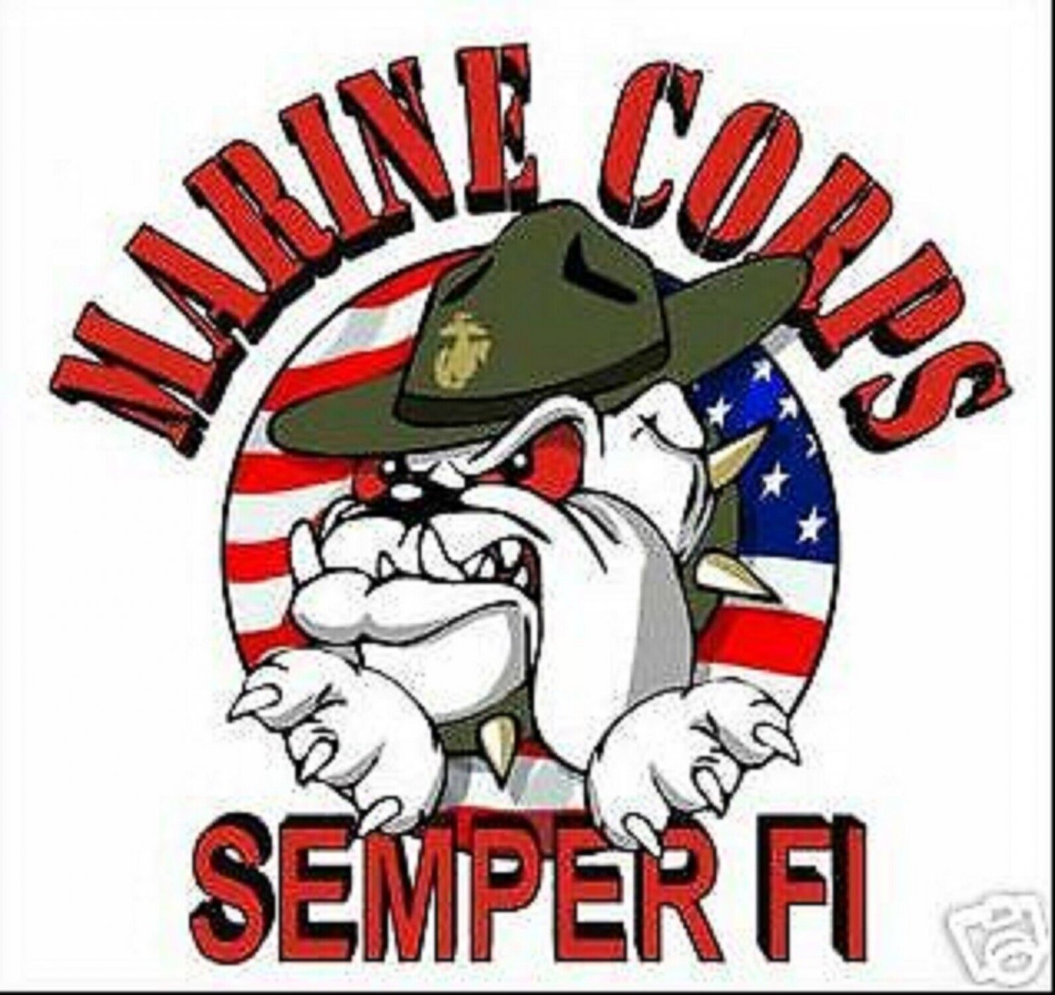 USMC MARINE CORPS BULLDOG CARTOON WINDOW CAR DECAL