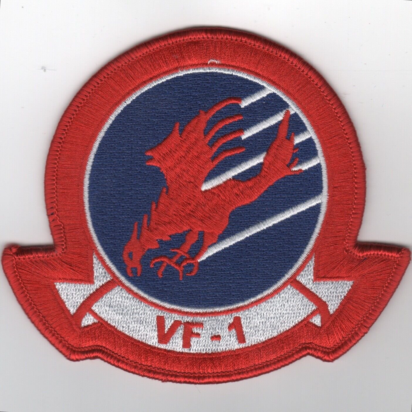 4" VF-1 SQUADRON TOPGUN RED WHITE BLUE EMBROIDERED JACKET PATCH