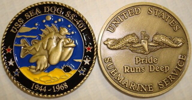 NAVY USS SEA DOG SS-401 SUBMARINE CHALLENGE COIN