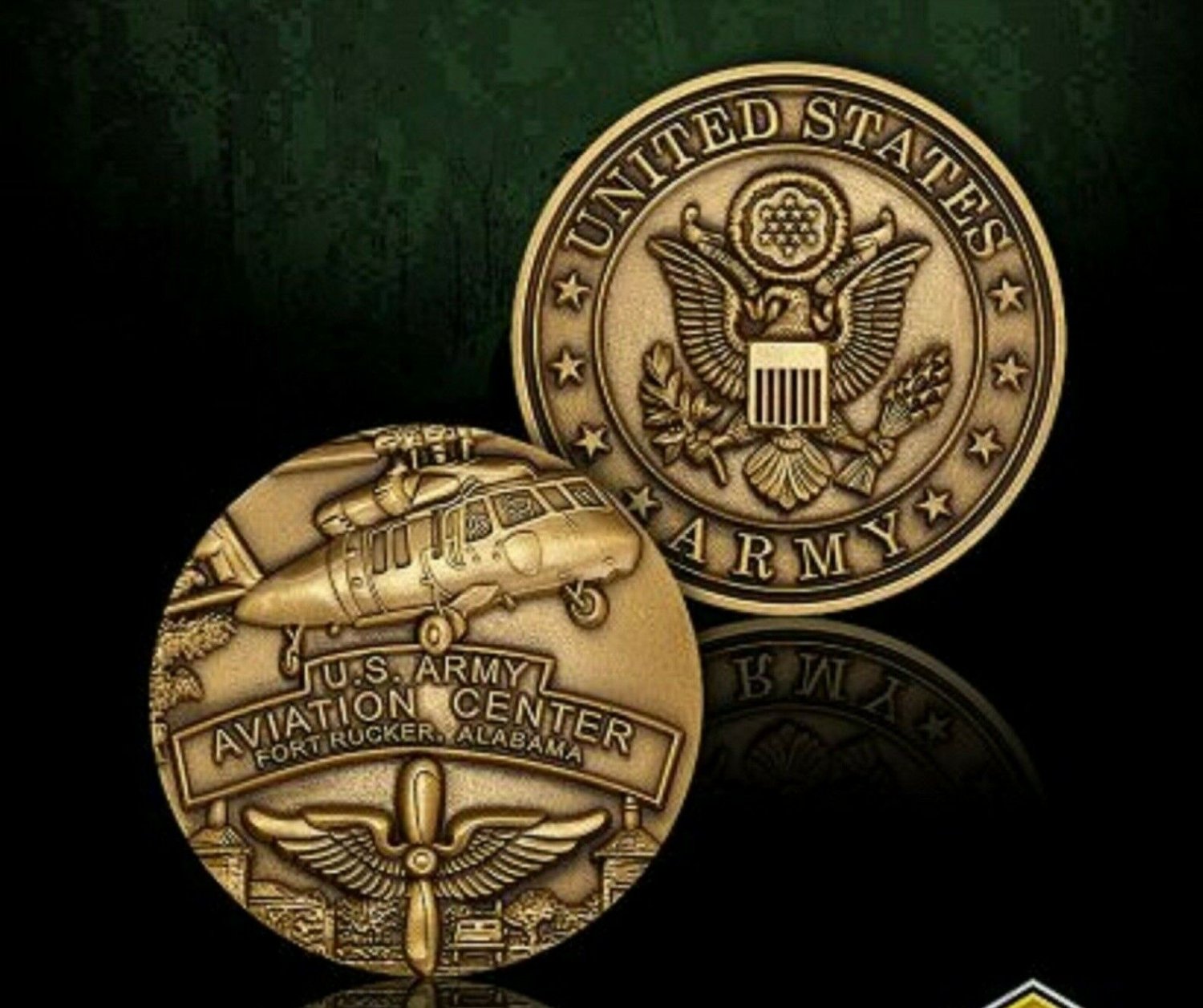 ARMY AVIATION CENTER FORT RUCKER ALABAMA 1.75" CHALLENGE COIN