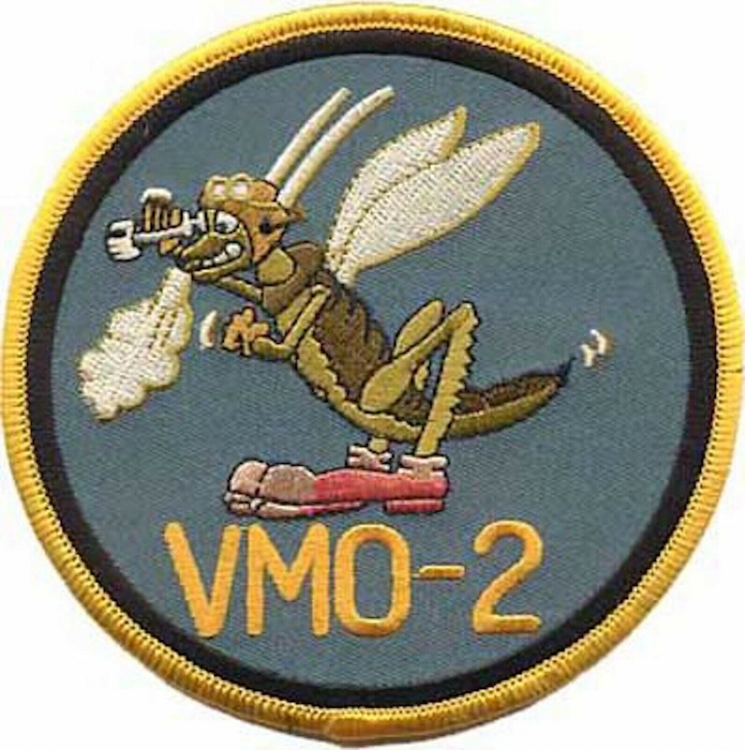 MARINE CORPS VMO-2 CARTOON HELICOPTER SQUADRON ROUND EMBROIDERED JACKET ...