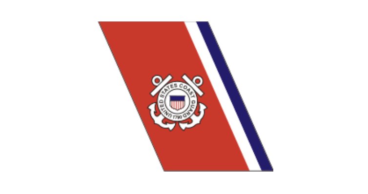 4" us coast guard racing stripe left bumper sticker decal usa made