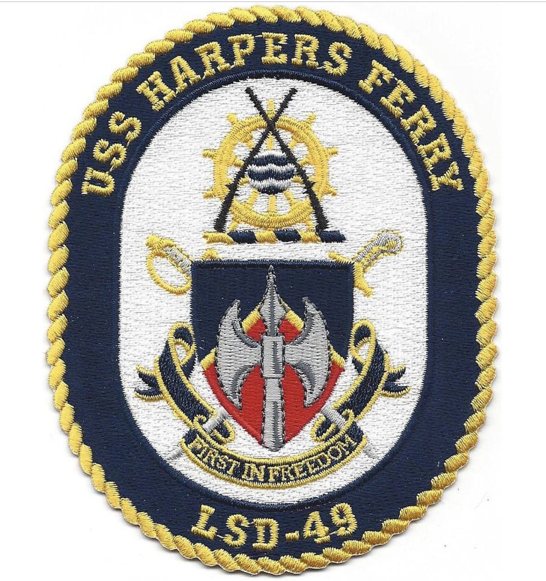 5" NAVY USS HARPERS FERRY LSD-49 EMBROIDERED PATCH