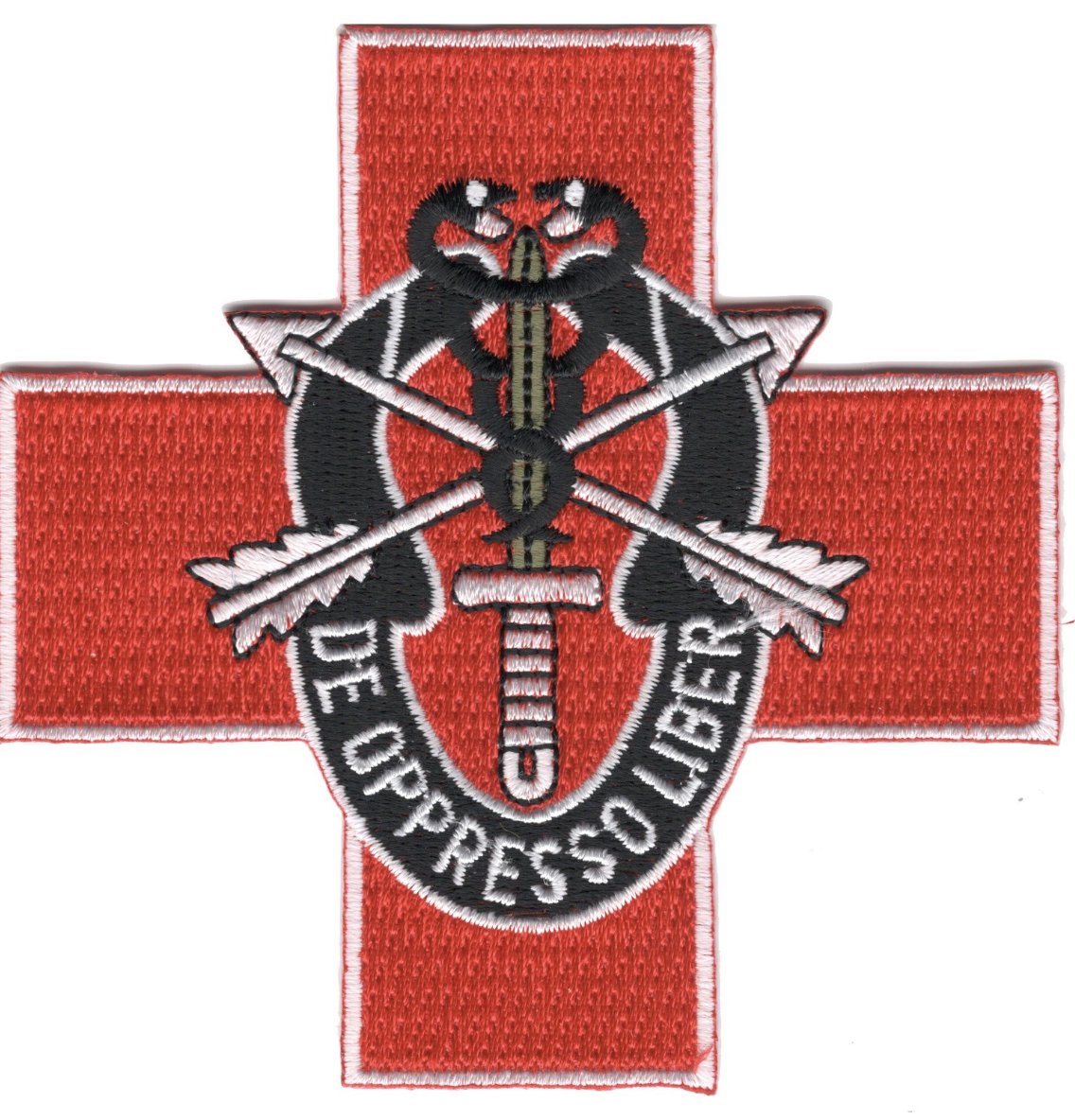 3.5" ARMY SPECIAL FORCES MEDIC RED CROSS PATCH DE OPPRESSO EMBROIDERED ...