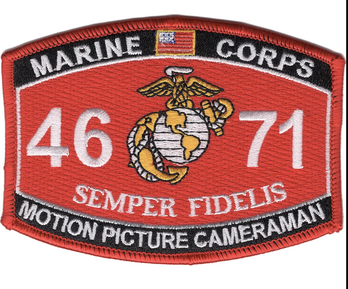 4.5" MARINE CORPS MOS 4671 MOTION PICTURE CAMERAMAN EGA EMBROIDERED PATCH