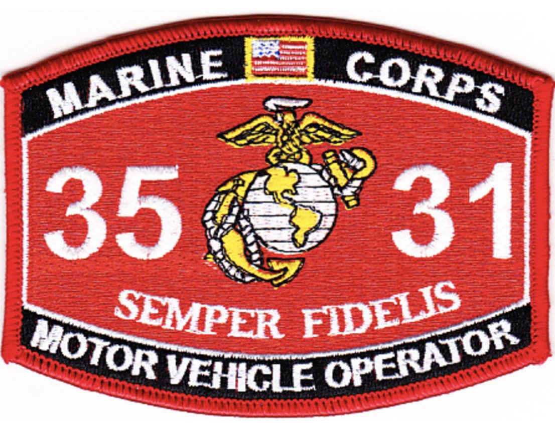 4.5" MARINE CORPS MOS 3531 MOTOR VEHICLE OPERATOR EGA EMBROIDERED PATCH