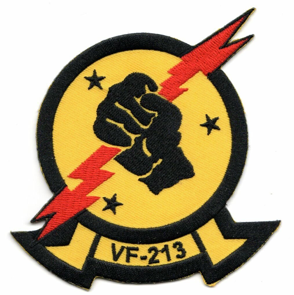 4" NAVY TOPGUN VF-213 SQUADRON FIST OF THE FLEET EMBROIDERED JACKET PATCH