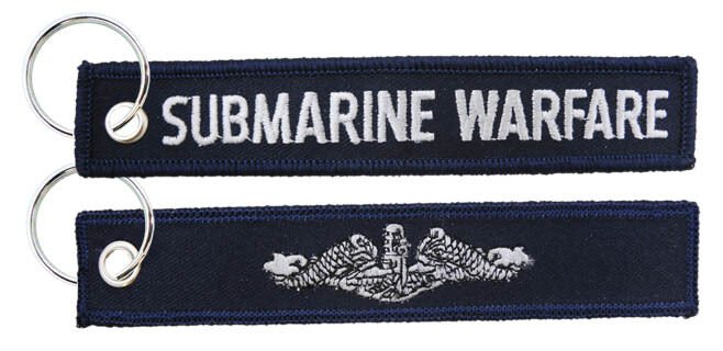 NAVY SUBMARINE WARFARE SILVER ENLISTED FOB KEY CHAIN