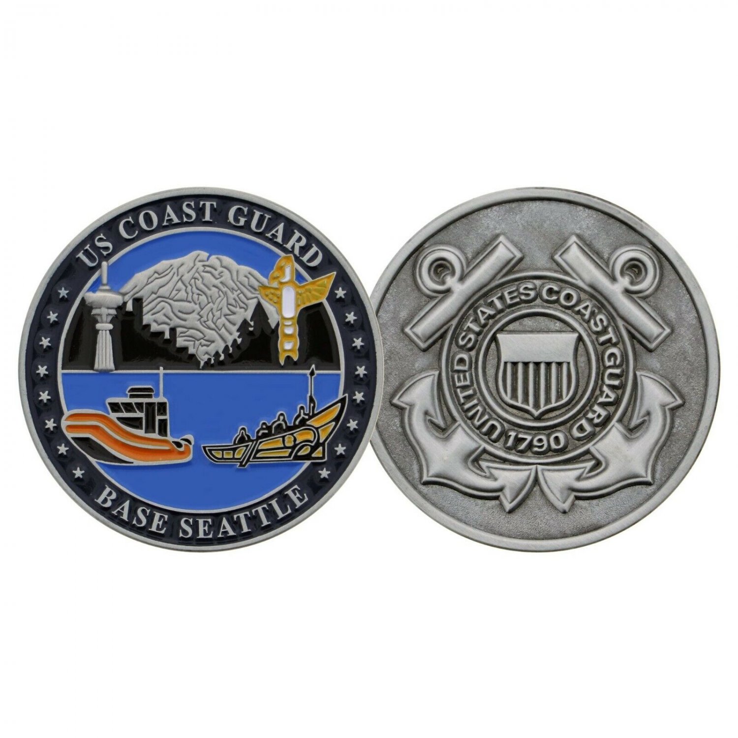 COAST GUARD BASE SEATTLE 1.75" CHALLENGE COIN