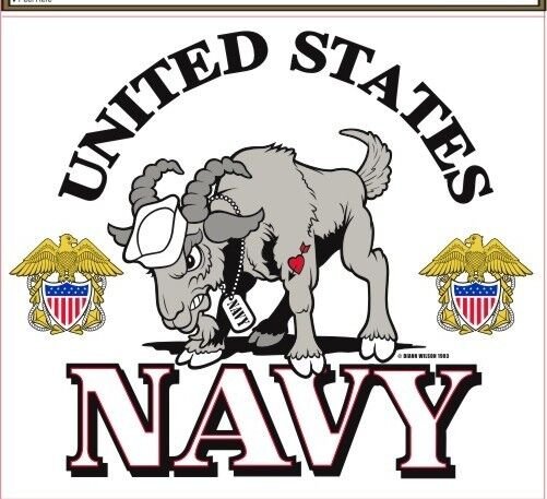 NAVY GOAT MASCOT LOGO WINDOW CAR DECAL STICKER