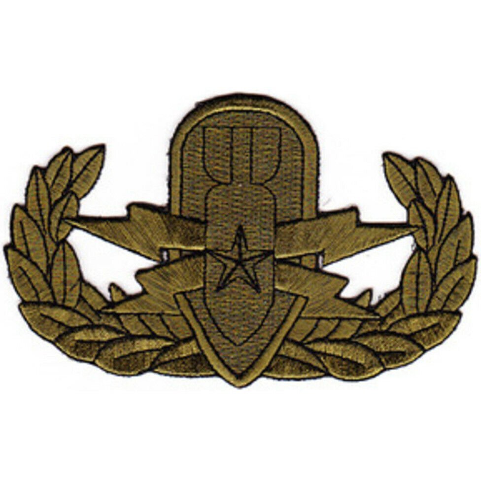 5" NAVY SENIOR EOD EXPLOSIVE ORDNANCE DISPOSAL EMBROIDERED OD PATCH
