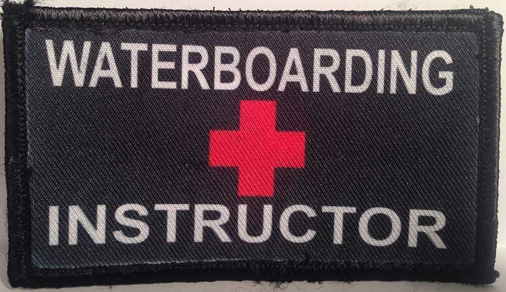 waterboarding instructor logo hook and loop embroidered patch package of 4