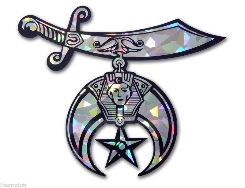 SHRINER MASONIC REFLECTIVE AUTO CAR EMBLEM DECAL STICKER MADE IN USA