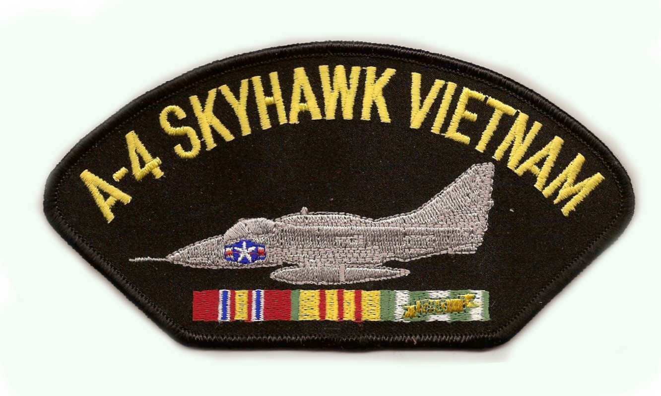 A-4 SKYHAWK VIETNAM VETERAN EMBROIDERED 6" MILITARY SERVICE RIBBON PATCH