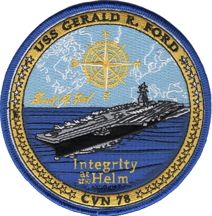4.5" NAVY USS CVN-78 GERALD R FORD EMBROIDERED PATCH