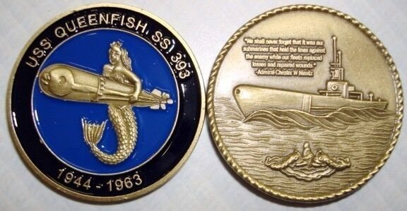 NAVY USS QUEENFISH SS-393 SUBMARINE CHALLENGE COIN