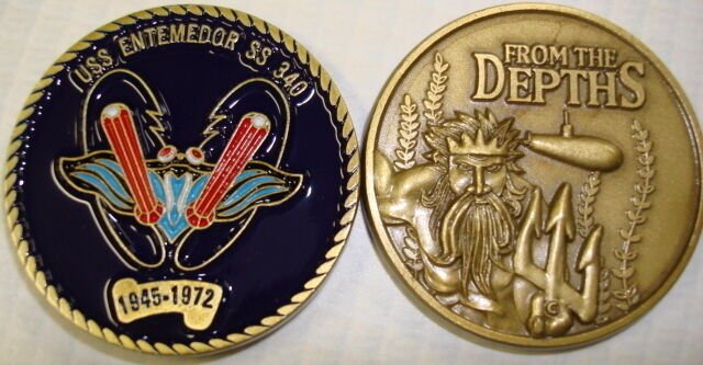 NAVY USS ENTEMEDOR SS-340 SUBMARINE CHALLENGE COIN