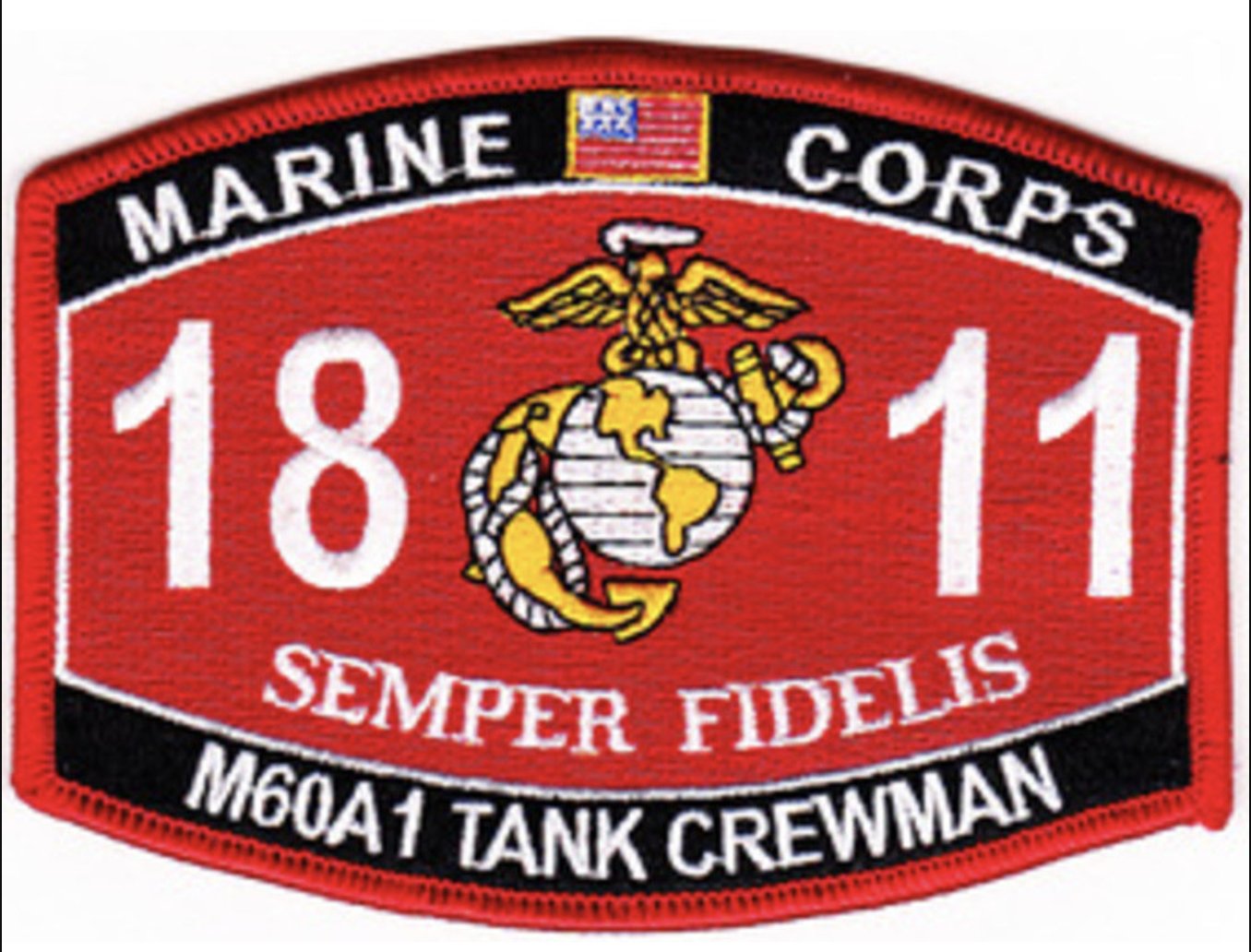4.5" MARINE CORPS MOS 1811 M60A1 TANK CREWMAN EGA HOOK & LOOP ...