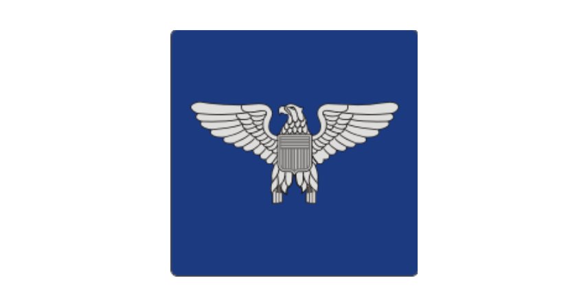 7" us military o-6 colonel silhouette blue bumper sticker decal usa made