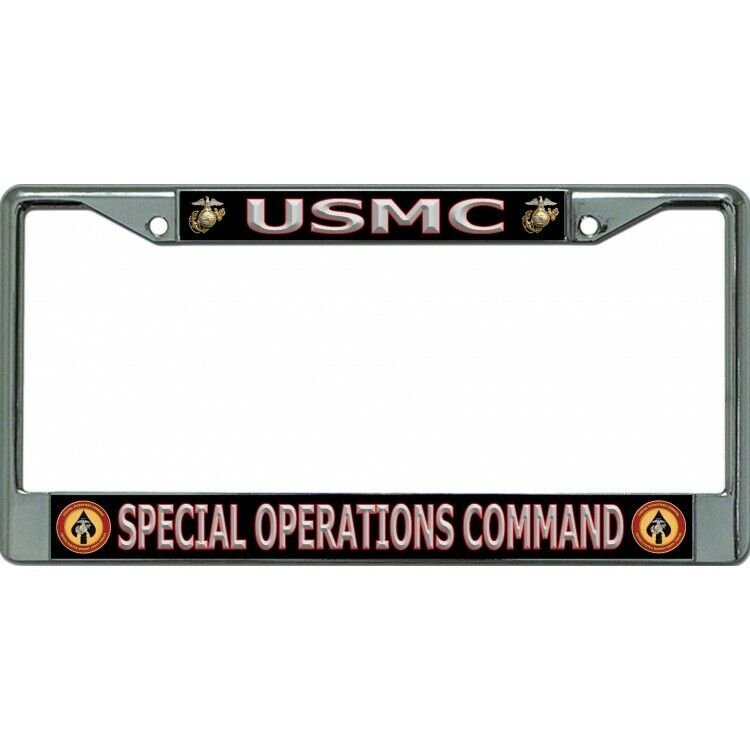 usmc marine corps special operations command logo chrome license plate ...