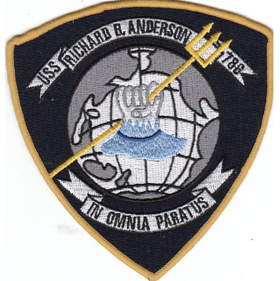 5" NAVY USS DD-786 RICHARD B ANDERSON EMBROIDERED PATCH