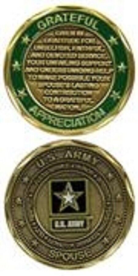U.S. ARMY WIFE SPOUSE MILITARY SERVICE CHALLENGE COIN
