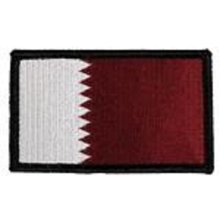 QATAR FLAG 2 X 3 EMBROIDERED PATCH WITH HOOK LOOP