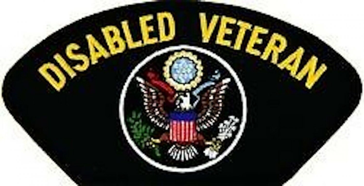 DISABLED VETERAN EMBROIDERED MILITARY LOGO PATCH