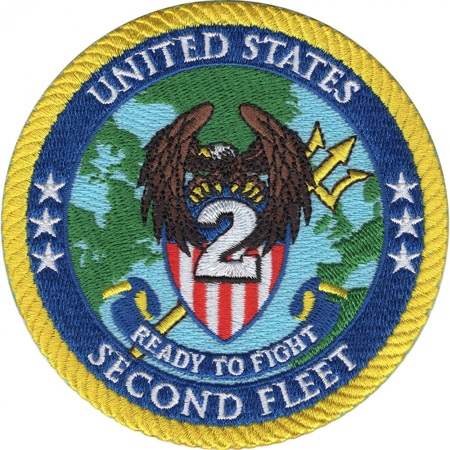 4" UNITED STATES 2ND SECOND FLEET EMBROIDERED PATCH