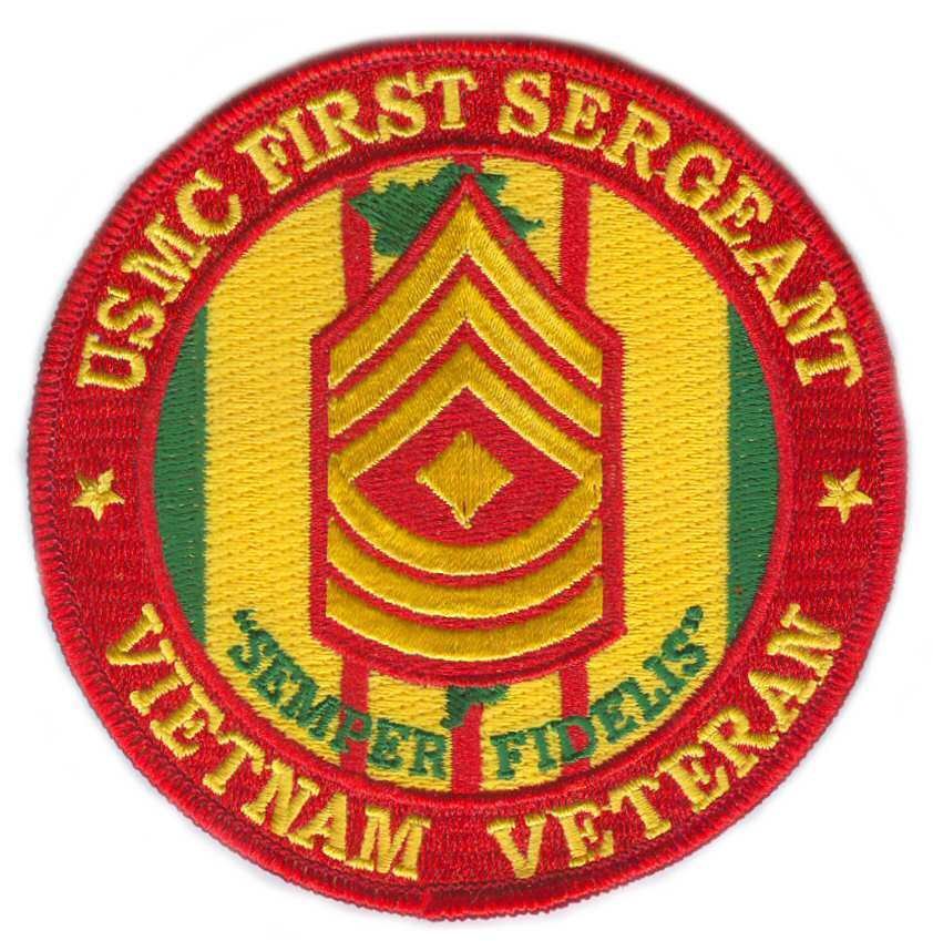 MARINE CORPS FIRST SERGEANT VIETNAM VETERAN USMC EMBROIDERED MILITARY PATCH