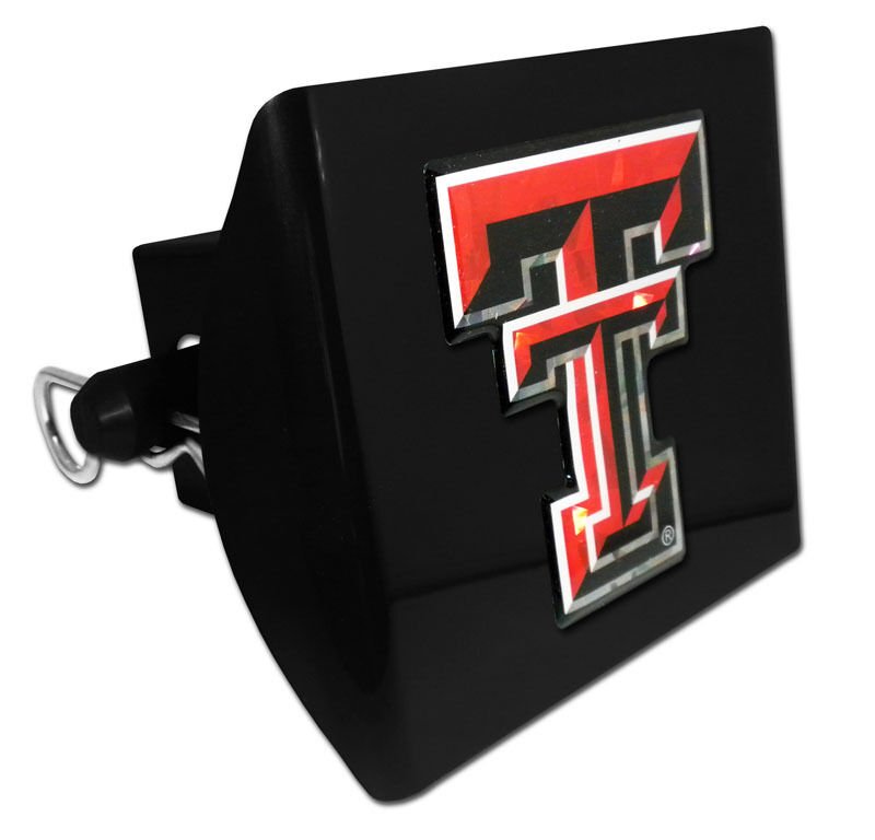 TEXAS TECH LOGO REFLECTIVE DECAL BLACK PLASTIC USA MADE TRAILER HITCH COVER