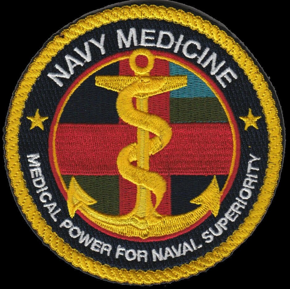 4" NAVY MEDICAL CORPS ANCHOR SEAL LOGO MILITARY HOOK & LOOP EMBROIDERED ...