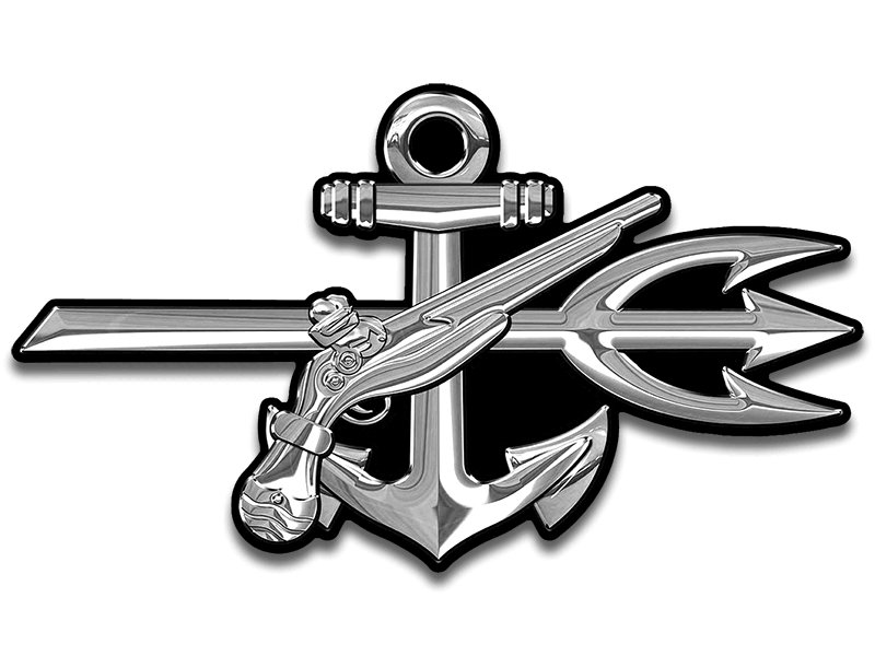 5" NAVY SEAL UDT UNDERWATER DEMOLITION TEAM SILVER STICKER DECAL USA MADE