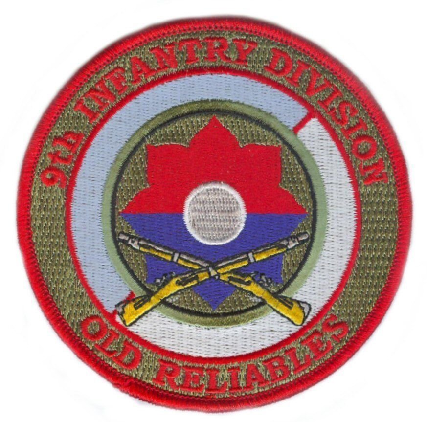 ARMY 9TH INFANTRY DIVISION OLD RELIABLES 4" EMBROIDERED CROSSED RIFLES ...