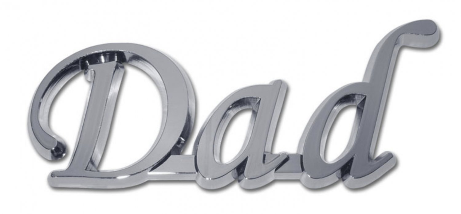 dad chrome auto emblem decal usa made