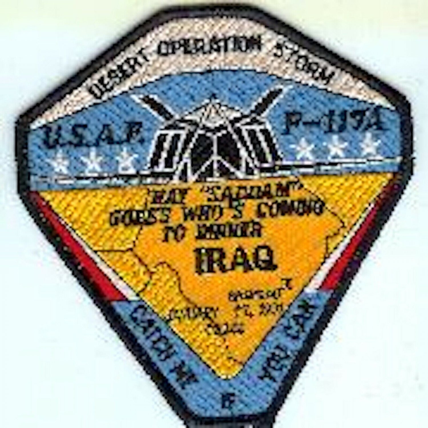 4.5" USAF AIR FORCE F-117A DESERT STORM COMING DINNER EMBROIDERED ...