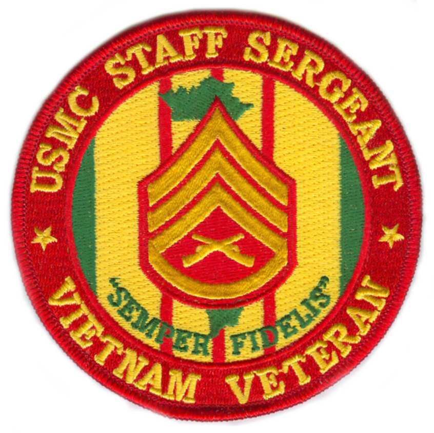 MARINE CORPS STAFF SERGEANT VIETNAM VETERAN USMC EMBROIDERED MILITARY PATCH
