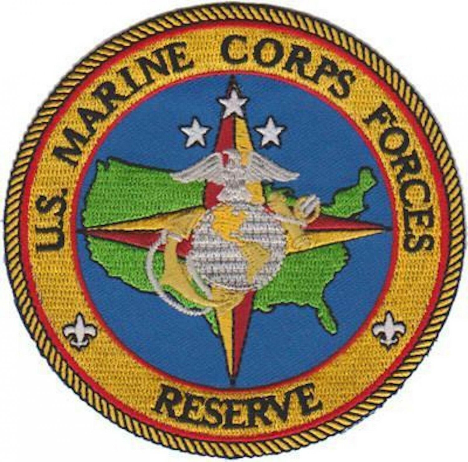 4" MARINE CORPS FORCES RESERVE FLEET FORCE INSIGNIA COLOR EMBROIDERED PATCH
