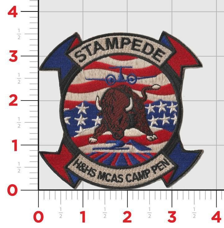 USMC MARINE CORPS CAMP PENDLETON H&HS STAMPEDE AIR COLOR EMBROIDERED PATCH