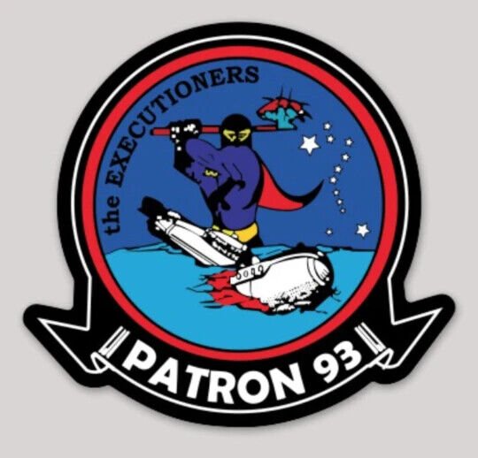4" NAVY VP-93 EXECUTIONERS PATRON WING SQUADRON DIE CUT VINYL STICKER DECAL