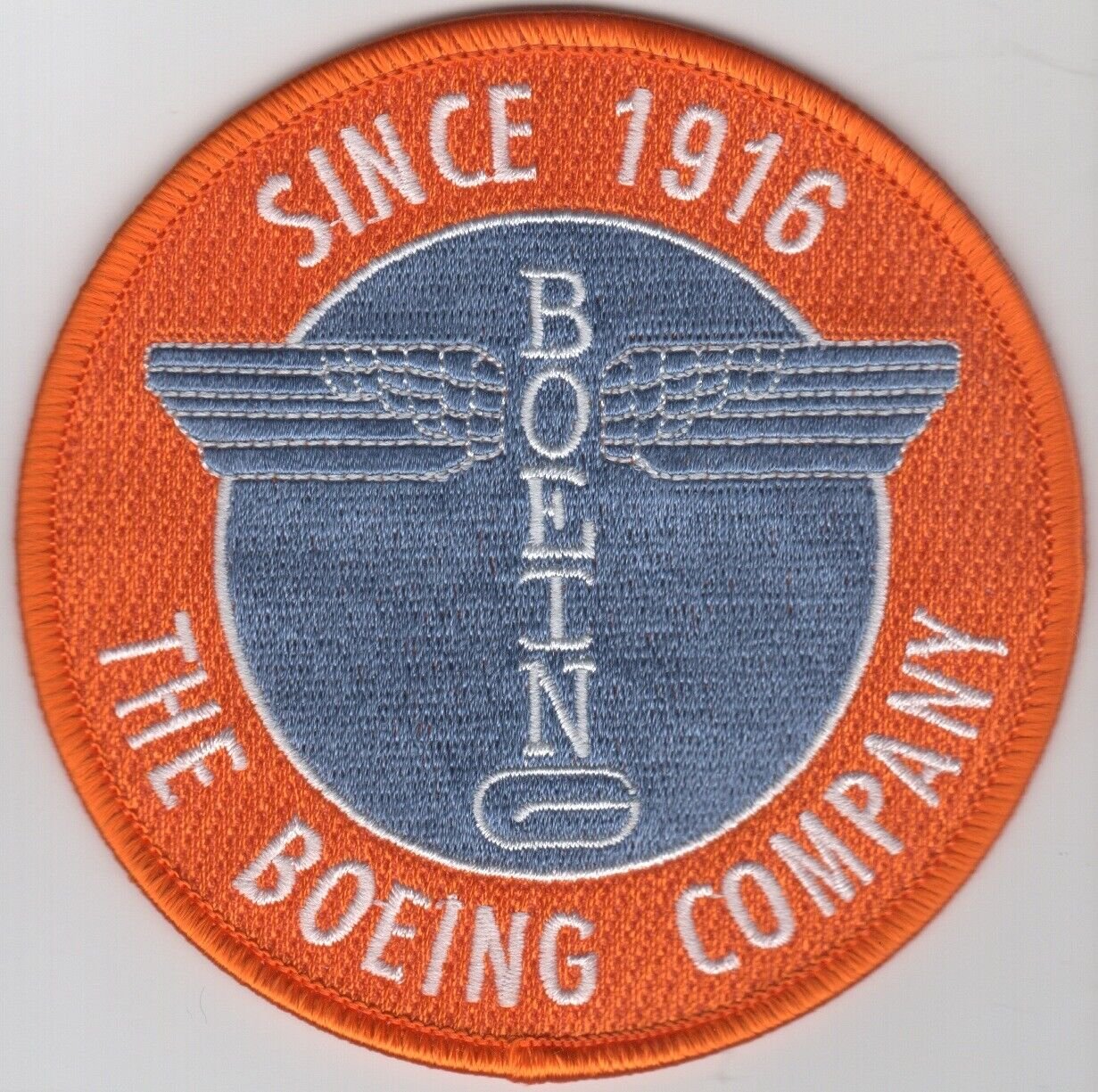 4" USAF AIR FORCE THE BOEING COMPANY ORANGE EMBROIDERED JACKET PATCH